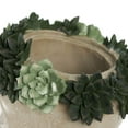DecMode 10" x 17" Bust Beige Resin Woman Planter with Succulent Crown ...