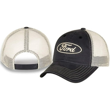 Ford Men's Official Licensed Embroidered Logo Vintage Wash Mesh Trucker ...