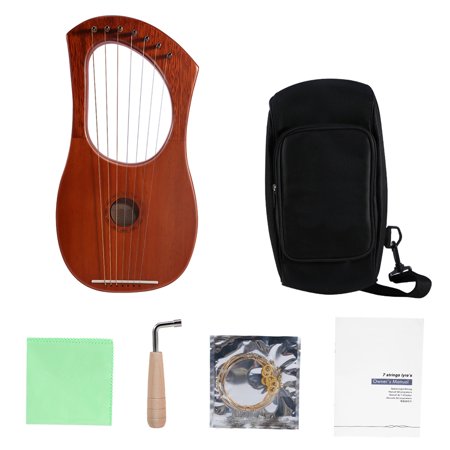 Small 7-String Lyre Harp Lyre Piano Steel Wire Strings Mahogany Plywood ...