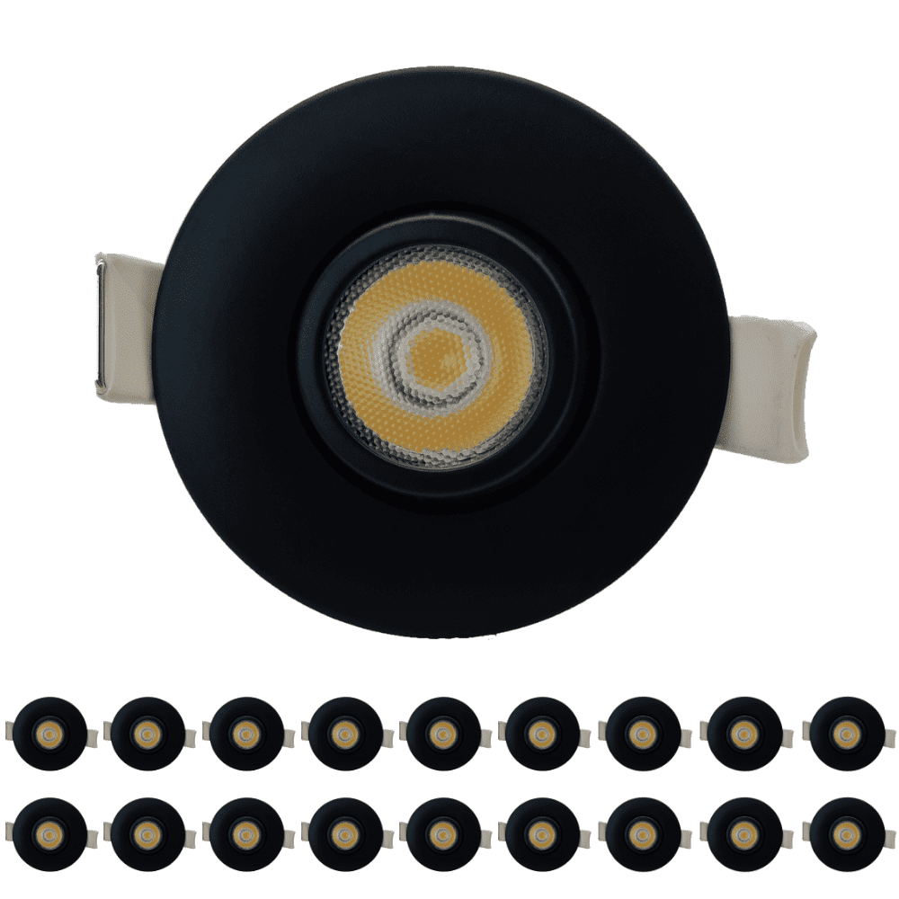 Perlglow 18 Pack 2 inch Gimbal Round Downlight Luminaire, Black Finish ...