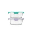 (2 pack) Ello Color Lock 3.4 Cup 2pk Round Glass Meal Prep Containers ...