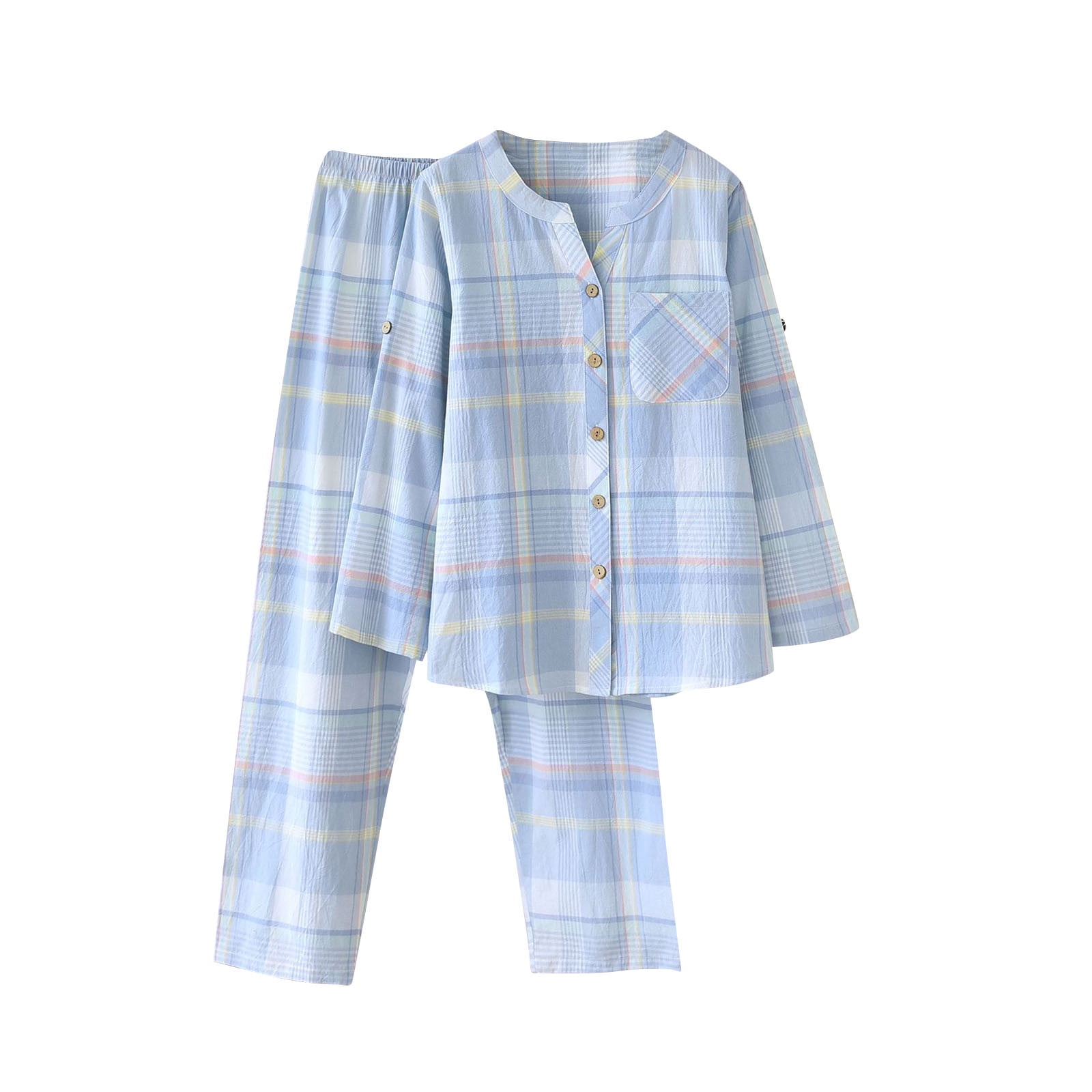 Click here for Cfhntfmh Womens Pajamas Set Cotton Long Sleeve But... prices