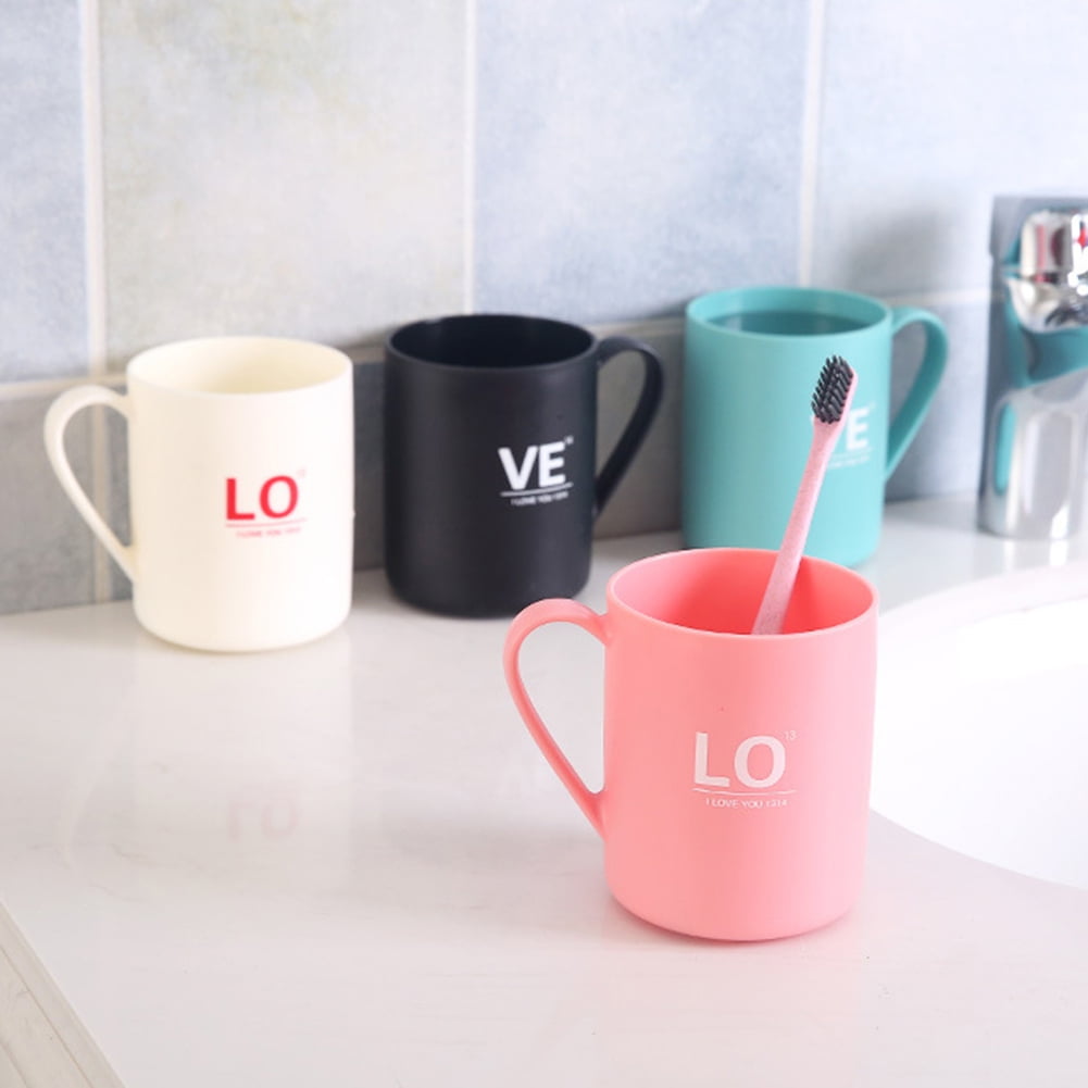 Household Bathroom Plastic Tea Mug Brushing Toothbrush Couple Washing ...