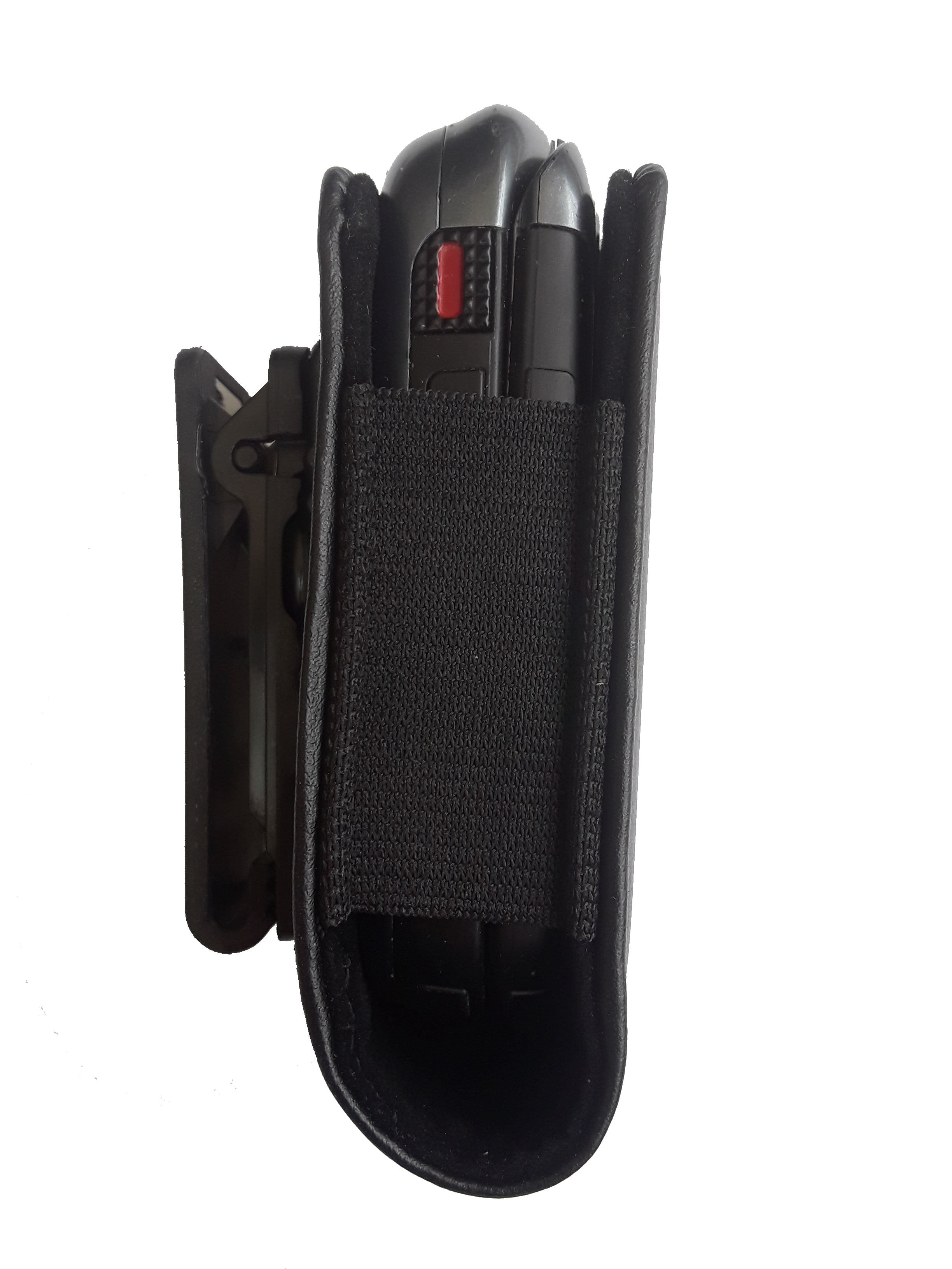 Open top Rugged leather case with Pinch clip that rotates fits LG ...