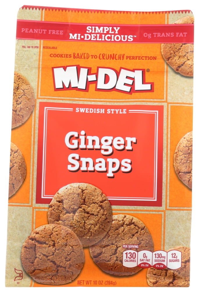 Mi-Del Cookies, Swedish Style Ginger Snaps, 10 Oz. - Walmart.com