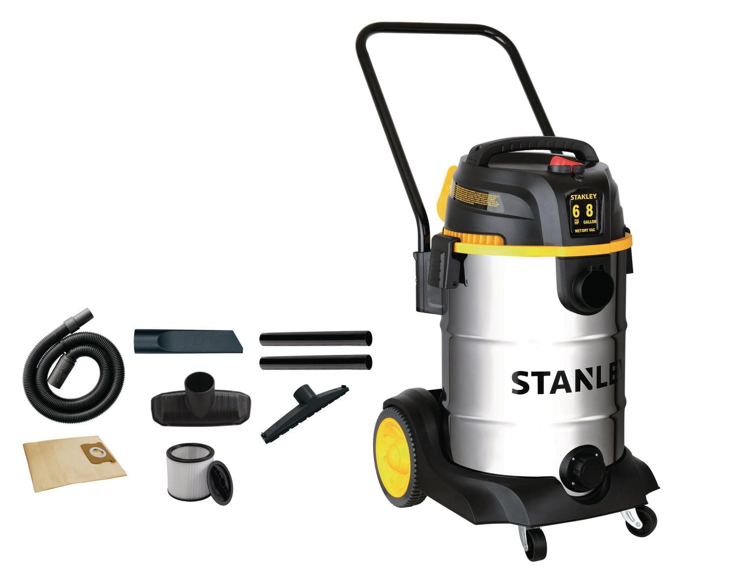 Stanley 8 Gallon Wet/Dry Stainless Steel Vacuum, Stanley 30L (8 Gal.) 6 ...