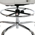 BizChair Mid-Back White LeatherSoft Drafting Chair with Adjustable Foot ...