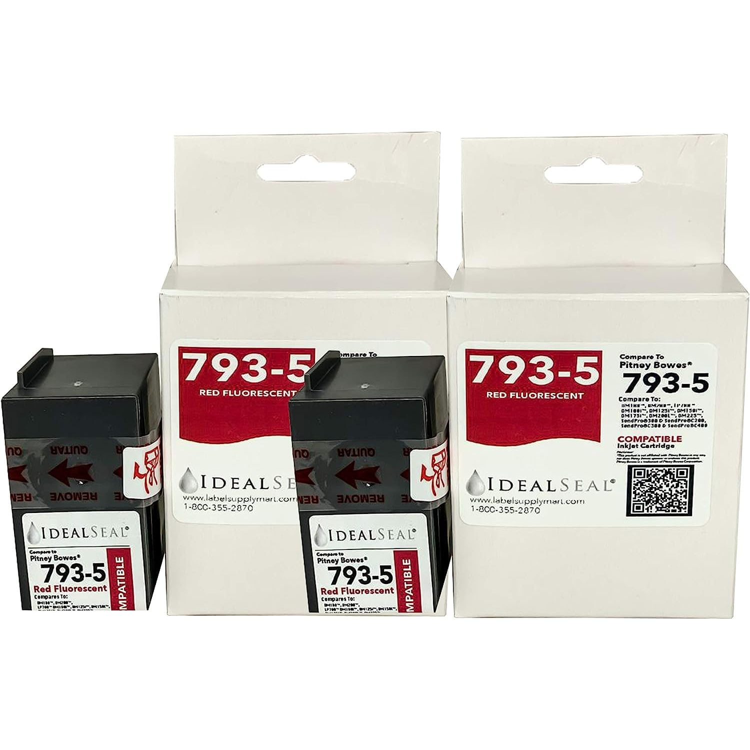 (2) PB Compatible 793-5 Red Cartridge for P700, DM100i, DM125i, DM150i ...