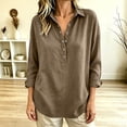 Blouse for Women Long Sleeve Collared Button Up Summer Casual ...