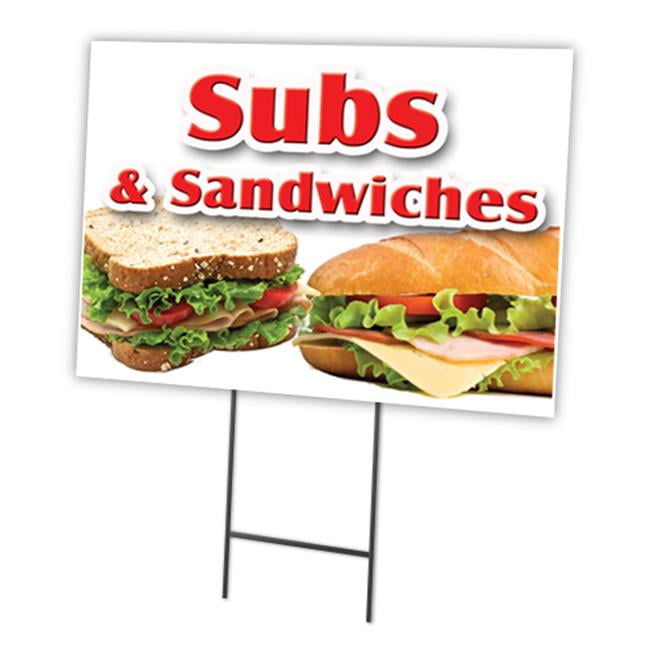 SignMission C-1216-DS-Subs & Sandwiches 12 x 16 in. Yard Sign & Stake ...