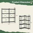 4 Tier Bookshelf, L Shaped Corner Bookshelf with 8 Open Shelves, 49.4 ...