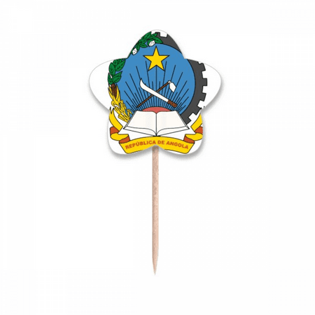 Luanda Angola National Emblem Toothpick Flags Star Lable Cupcake Picks ...