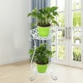 Garfans 2 Layers Metal Plant Stand Indoor Flower Rack Outdoor Plant ...