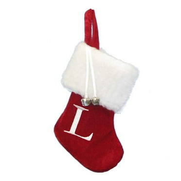 Kurt S. Adler Red Monogrammed 'J' Mini Christmas Stocking with Initial ...