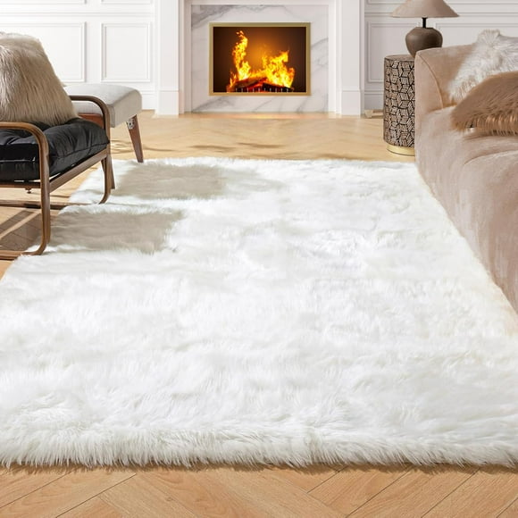 white shag rug | Walmart Canada