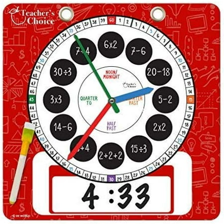Teachers Choice Writable Dry Erase Learning Clock Large 12 ...