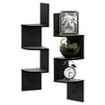 Furinno 3 Tier Wall Mount Floating Corner Radial Shelf, Set of 2 ...