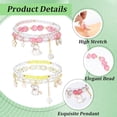 2Bags 2 Colors Plastic & Glass Beaded Stretch Bracelets Alloy Enamel ...