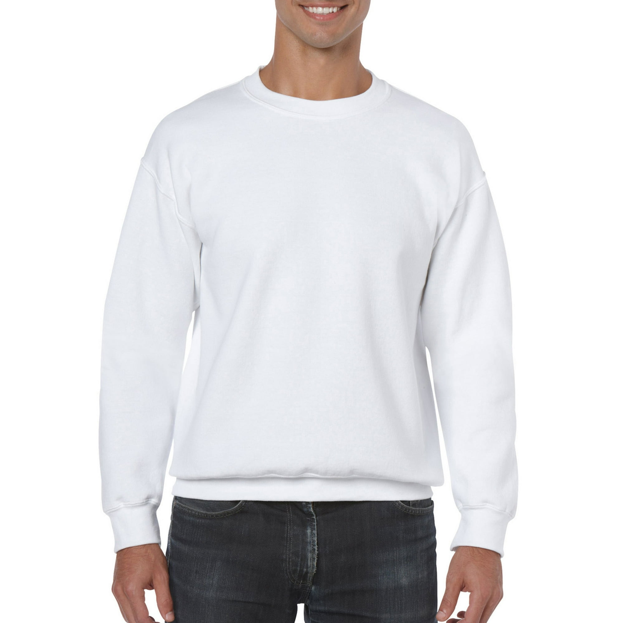 Click here for Gildan Mens Heavy Blend Crewneck Sweatshirt  L  Wh... prices