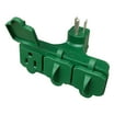 Woods 13270 Green Weatherproof 3-Outlet Adapter Suitable for Outdoor or ...