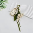 DESIGNICE Genuine Leather Flower Keychain,Cute Bag Charms for Handbag ...