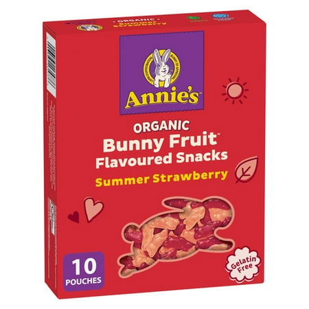 Annie's Organic Bunny Fruit Flavoured Snacks Summer Strawberry, 198 g ...