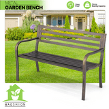Magshion 50" Outdoor Garden Bench, Heavy Duty Metal Patio Bench with ...