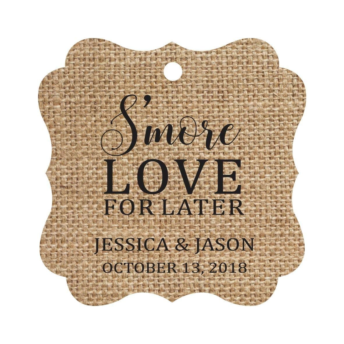 Darling Souvenir S'More Love For Later Tag Custom Favor Fancy Hang Tags ...