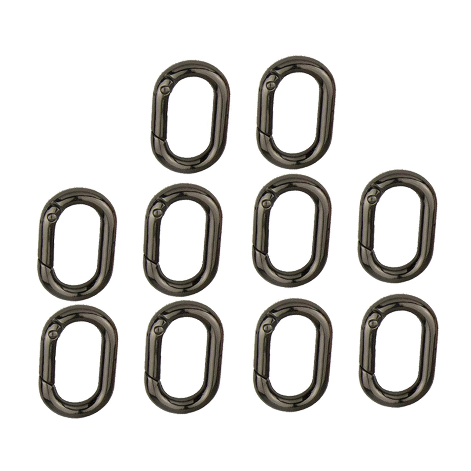 10x Spring Oval Rings Spring Clip Oval Carabiner 1 inch Snap for ...