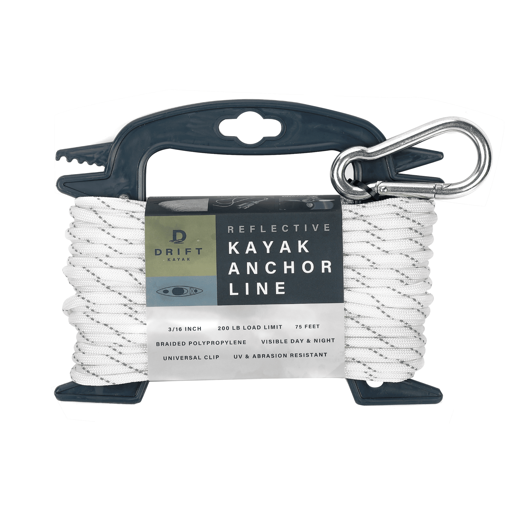 DRIFT 3/16" x 75' Reflective Kayak Anchor Line - Walmart.com