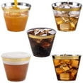 Gold Plastic Cups Old Fashioned Tumblers Gold Rimmed Cups Fancy ...