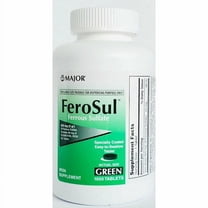 Major Ferosul Iron Ferrous Tablets, 325 mg, Prevents Low Blood Levels ...