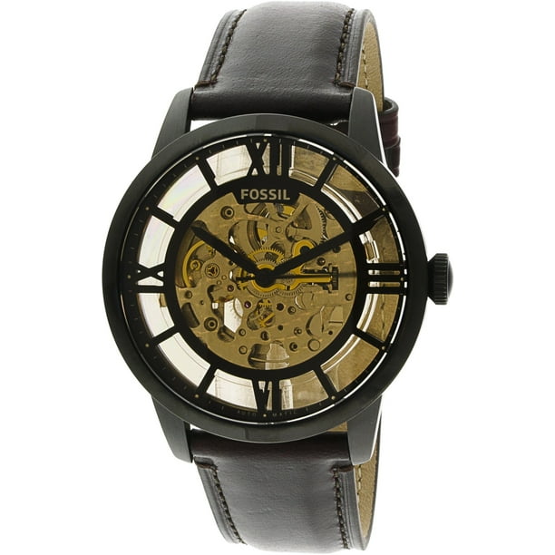 Fossil Mens Townsman Me3098 Brown Leather Automatic Self Wind Fashion