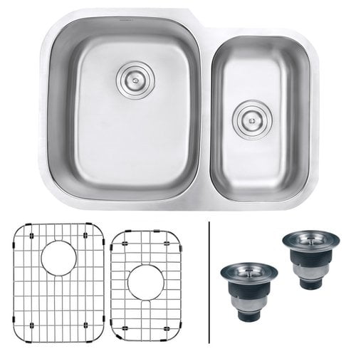 Ruvati Rvm4500 Parmi 29" Undermount Double Basin 16 Gauge Stainless ...