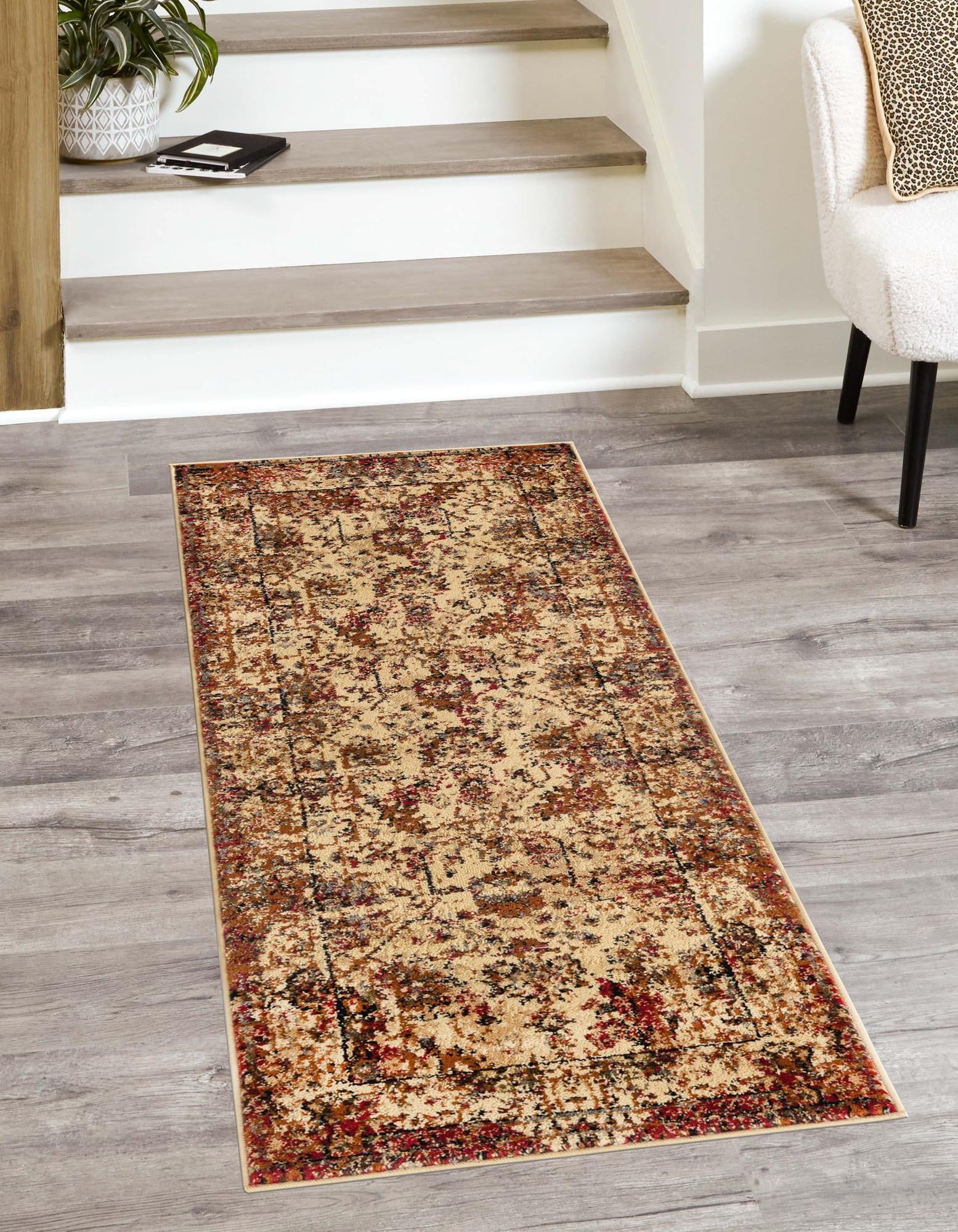 Rugs.com Saturn Collection Rug – 12 Ft Runner Beige Cream Medium Rug ...