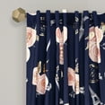 Lush Decor Vintage Paris Rose Butterfly Script Window Curtain Panels ...