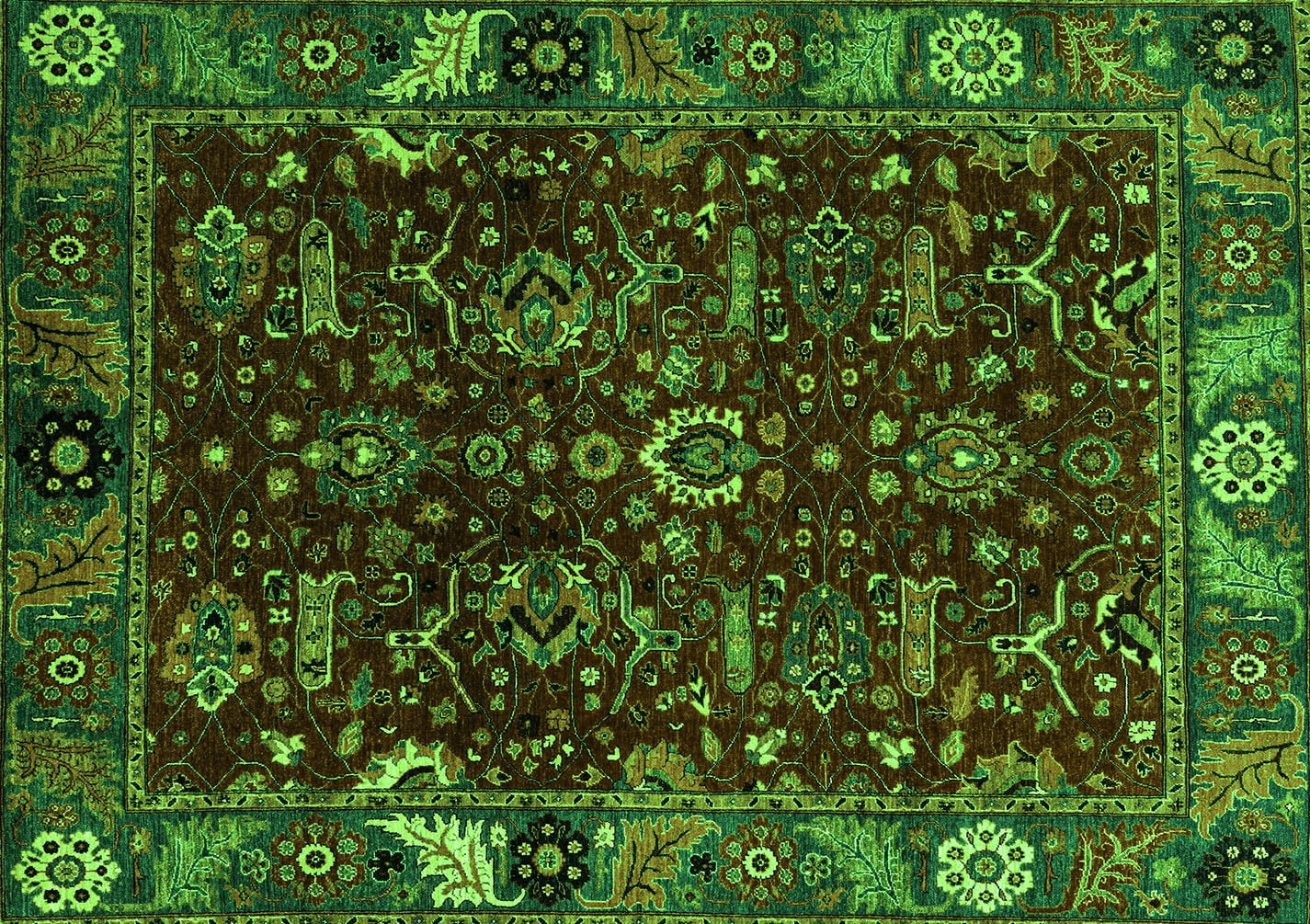 Ahgly Company Indoor Rectangle Abstract Green Modern Area Rugs, 2' x 3 ...