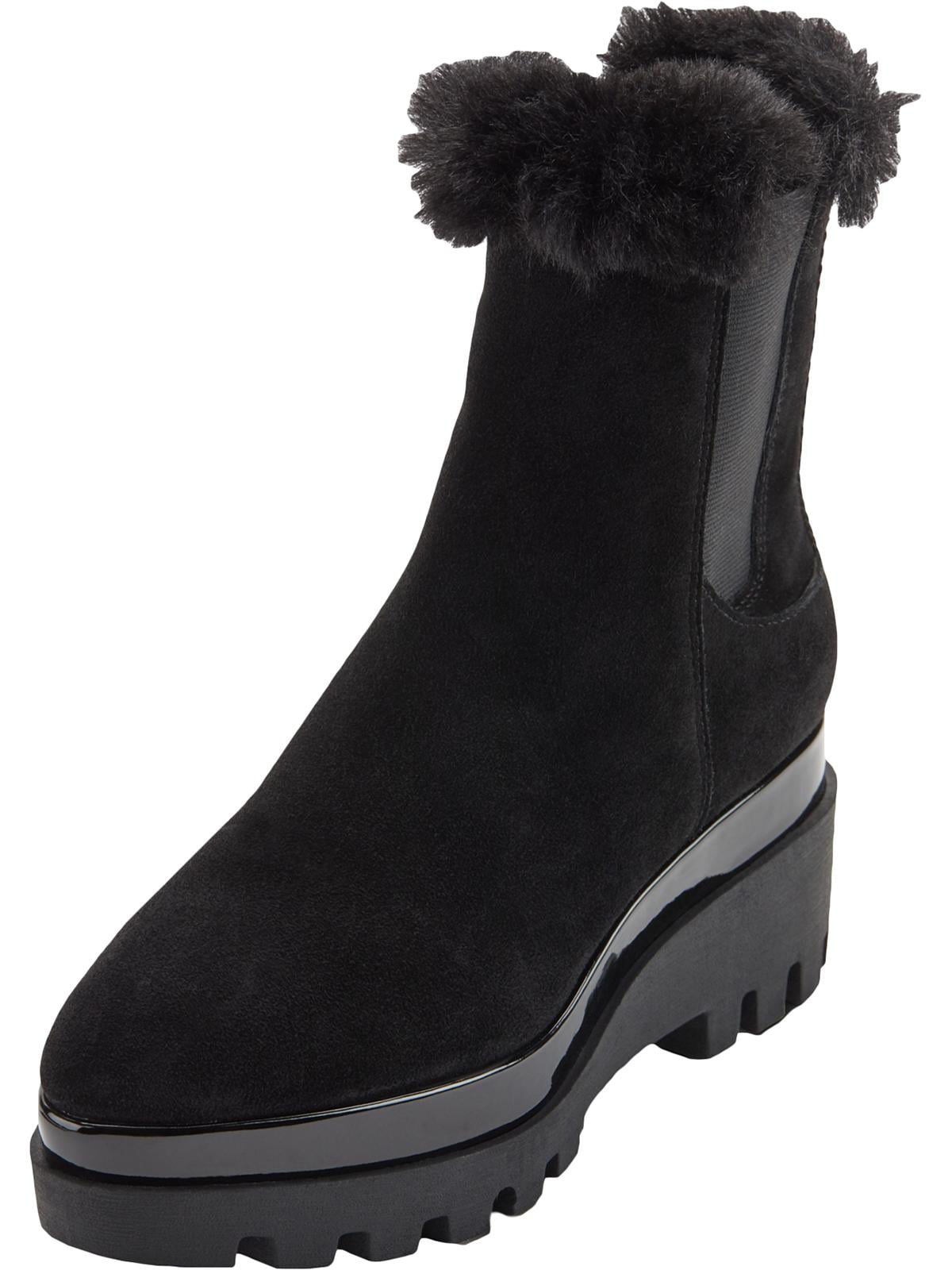 DKNY Womens Bax Suede Faux Fur Chelsea Boots - Walmart.com