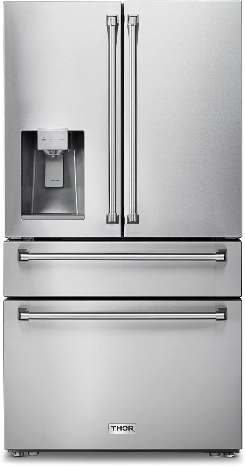 Thor Kitchen 36 Inch Professional French Door Refrigerator with Ice and Water Dispenser ...