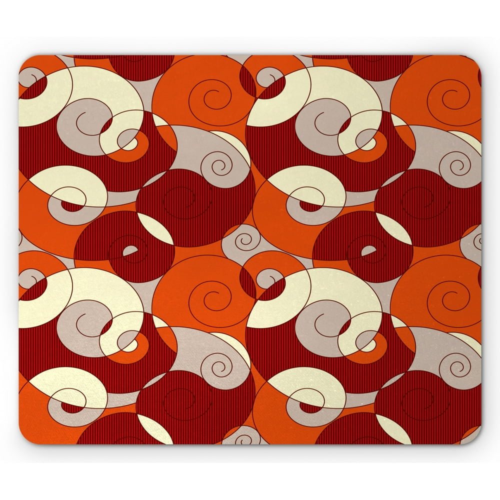 Abstract Mouse Pad, Abstract Bold Spiral Motifs Circled Modern Pattern ...
