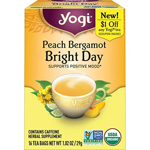 Yogi Tea - Peach Bergamot Bright Day Tea (4 Pack) - Supports Elevated ...