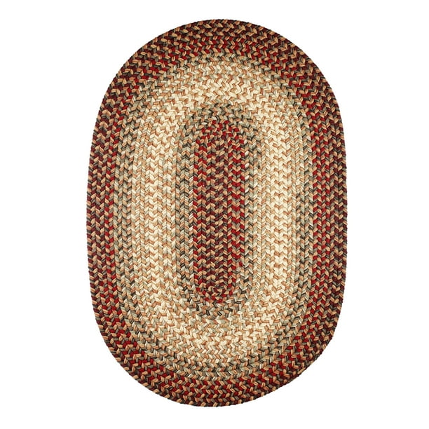 Red Indoor & Outdoor Rug, Braided Textured Design, 8Ft. X 8Ft. Round ...
