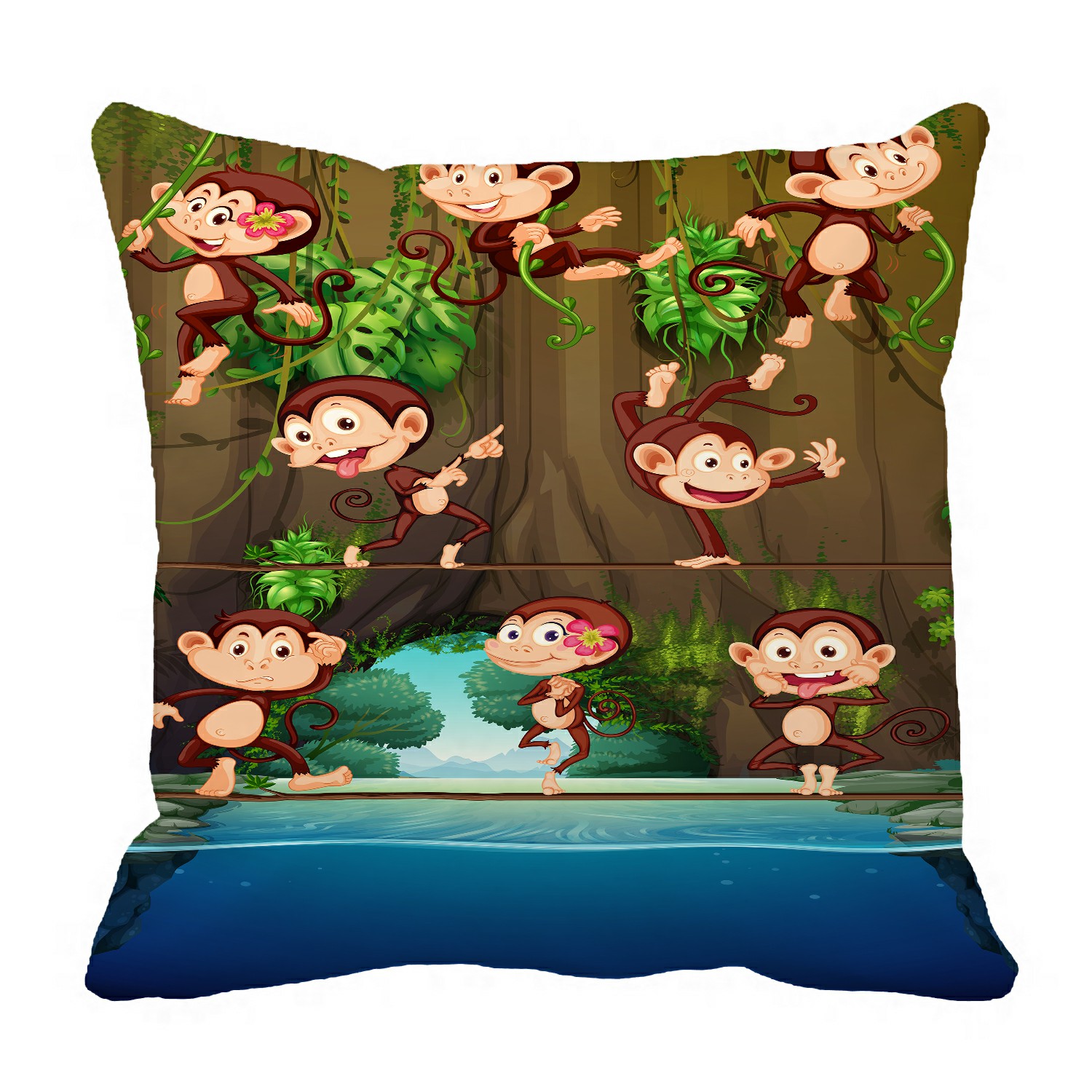 ABPHQTO Monkeys Climbing Vine Pillow Case Pillow Cover Pillow Protector ...