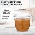 Clear Plastic Cups with Sip Lids Disposable Round Bottom Togo Cups for ...