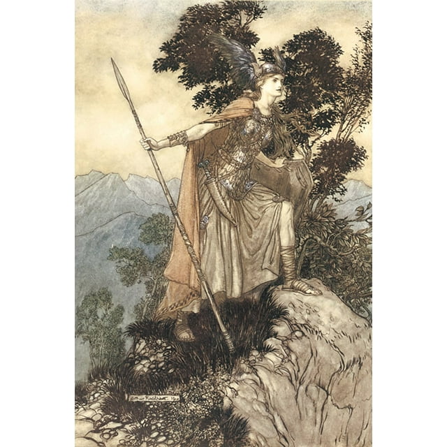 24x36 gallery poster, Brunnhilde the Valkyrie, as illustrated by Arthur ...