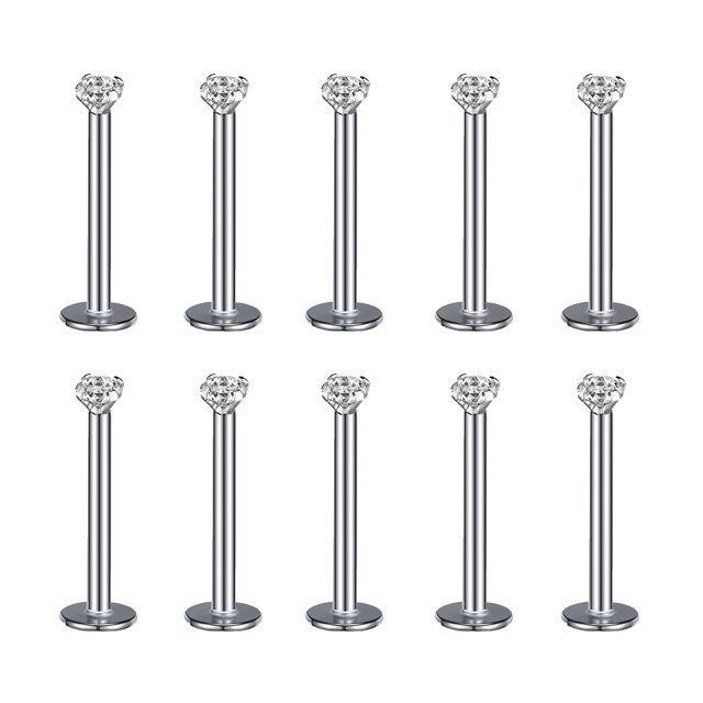 ZS 10Pcs/Set Lip Labret Rings Piercing Zircon Monroe Medusa Piercing ...