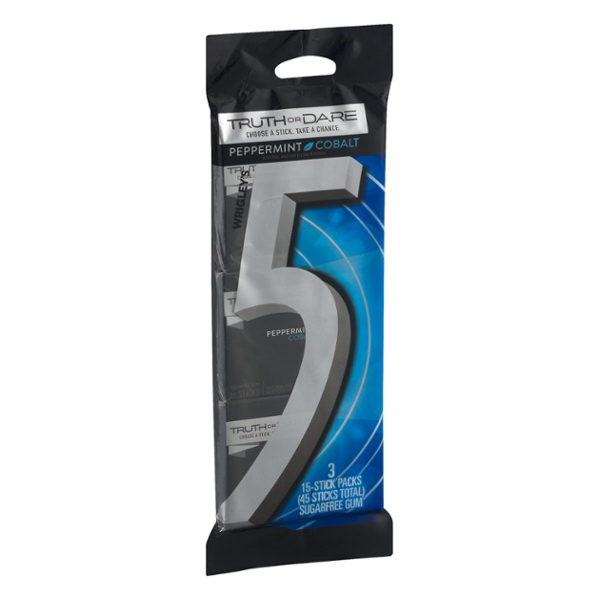 20 PACKS Five Gum Peppermint Cobalt Sugarfree Gum 3 15 Piece