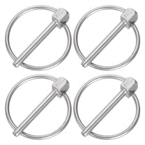 Uxcell 4 pack 1/8" x 1-3/8" Linch Pin with Ring, Stainless Steel Round ...