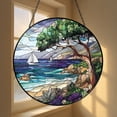 California Coast Ocean Landscape Stained Glass Style Holiday Ornament ...