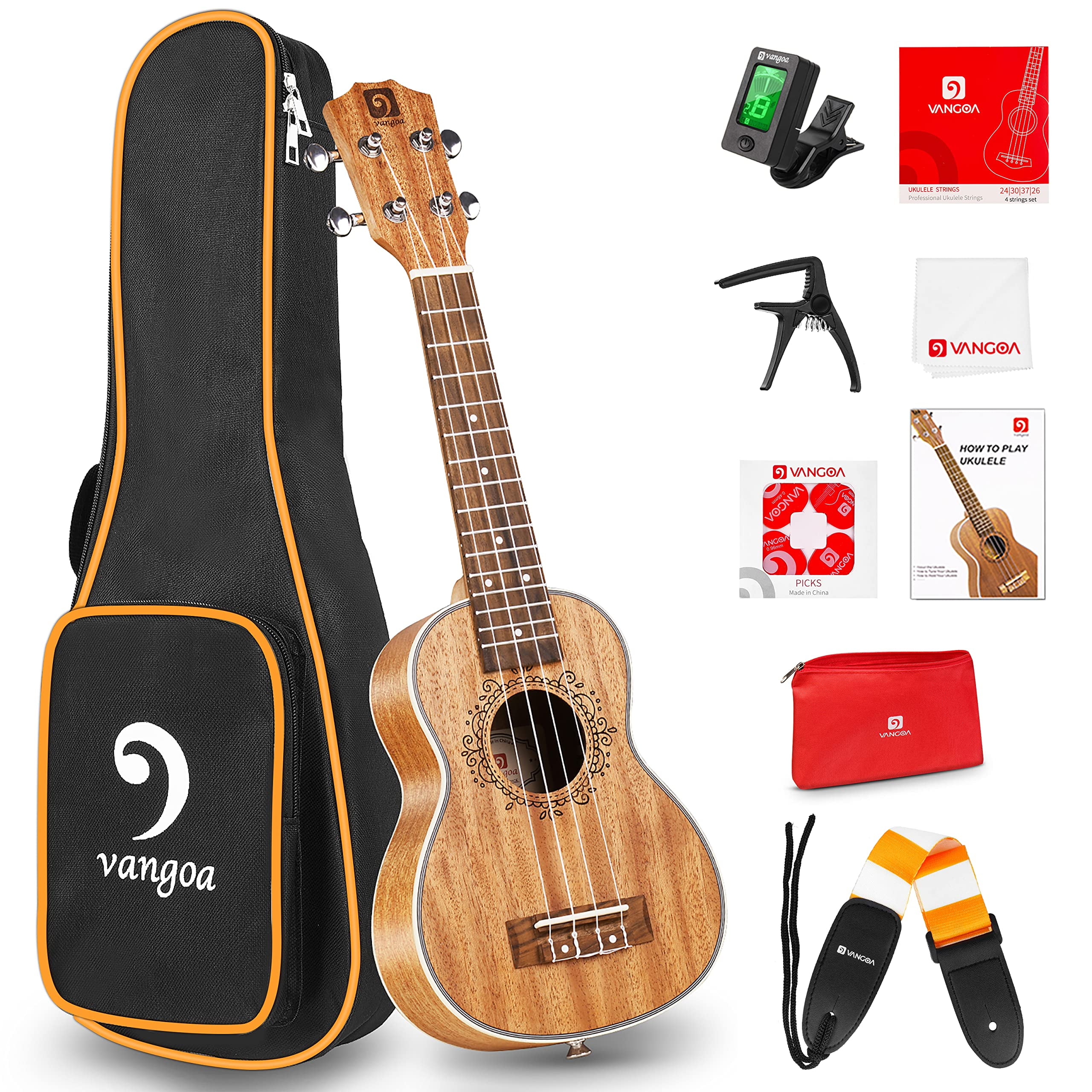 Ukulele Soprano Mahogany 21 Inch Professional Acoustic Ukelele Four ...